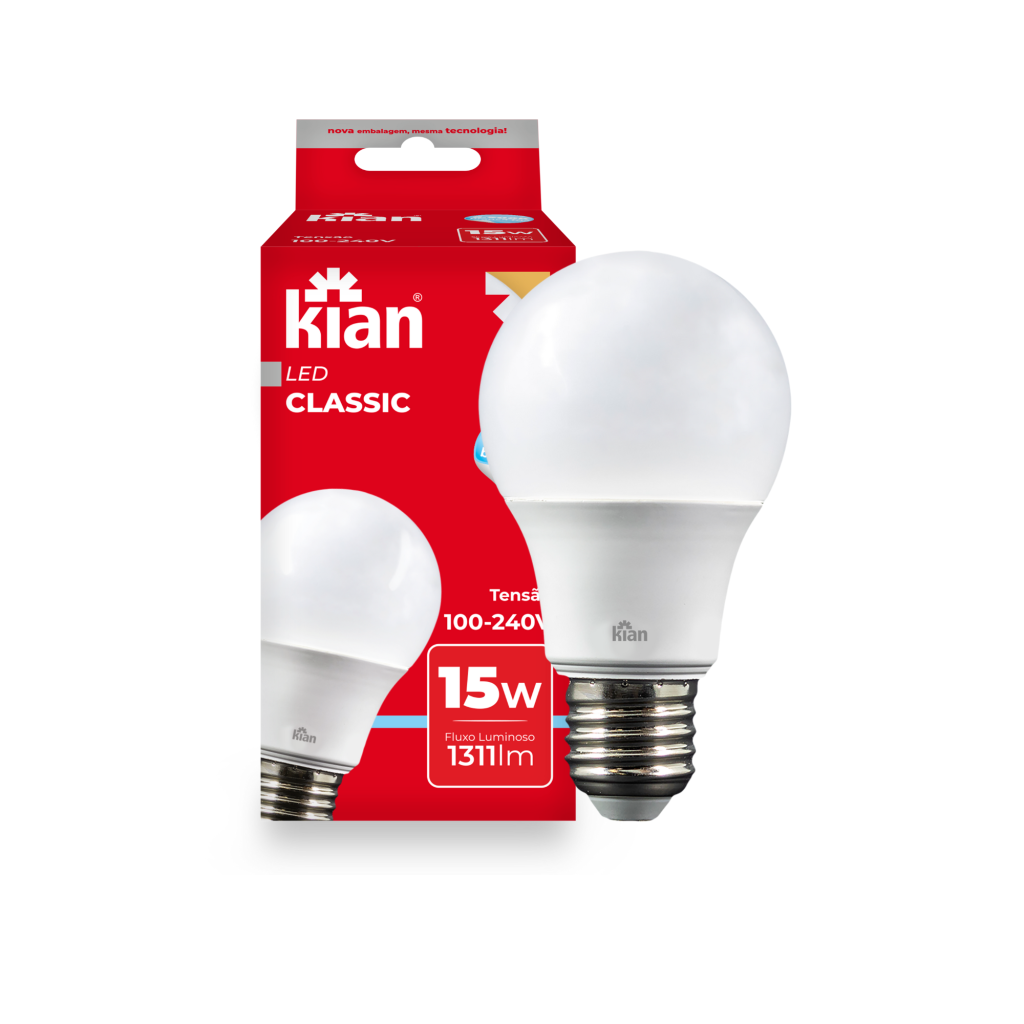 Lâmpada Led Bulbo 15W – Kian – Telhado Distribuidora